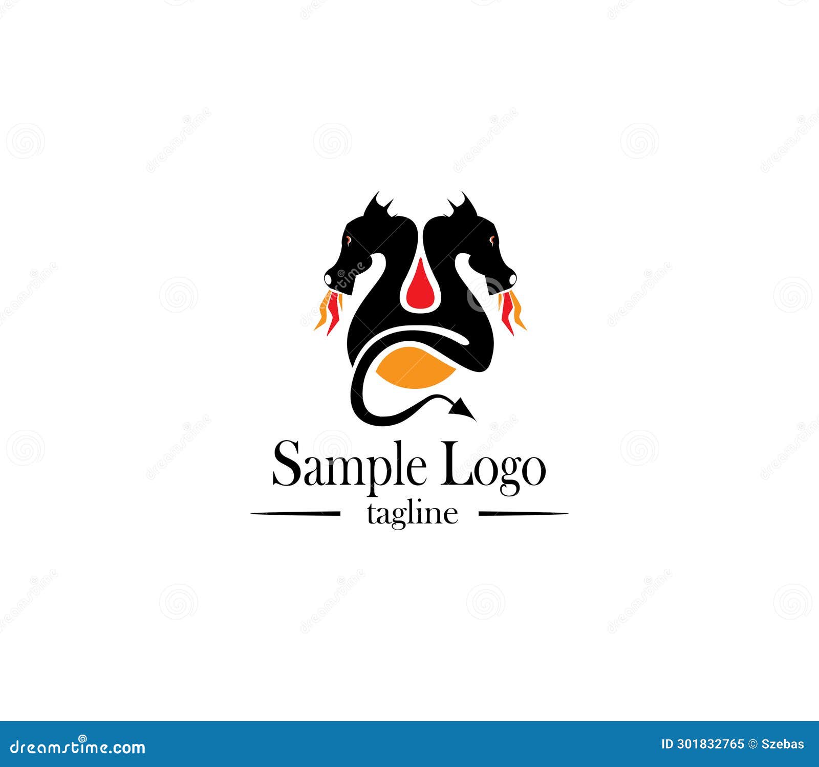 Dragon Logo Sample stock vector. Illustration of fire - 301832765