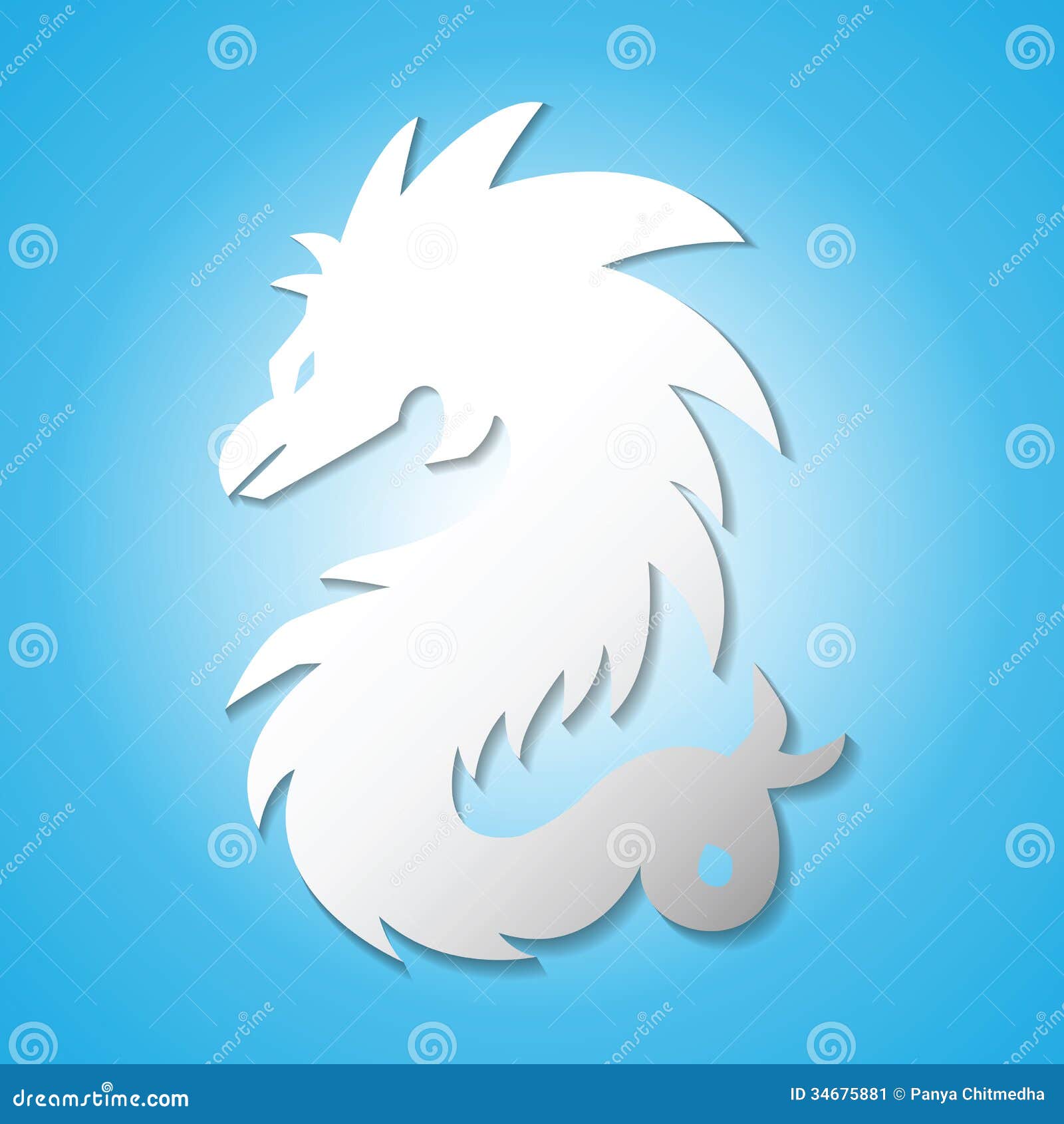 Dragon Logo stock vector. Illustration of monster, blue - 34675881