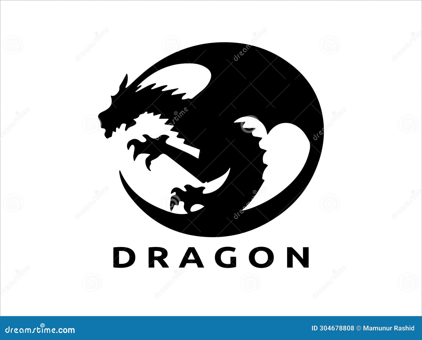 Dragon logo design stock vector. Illustration of fictional - 304678808