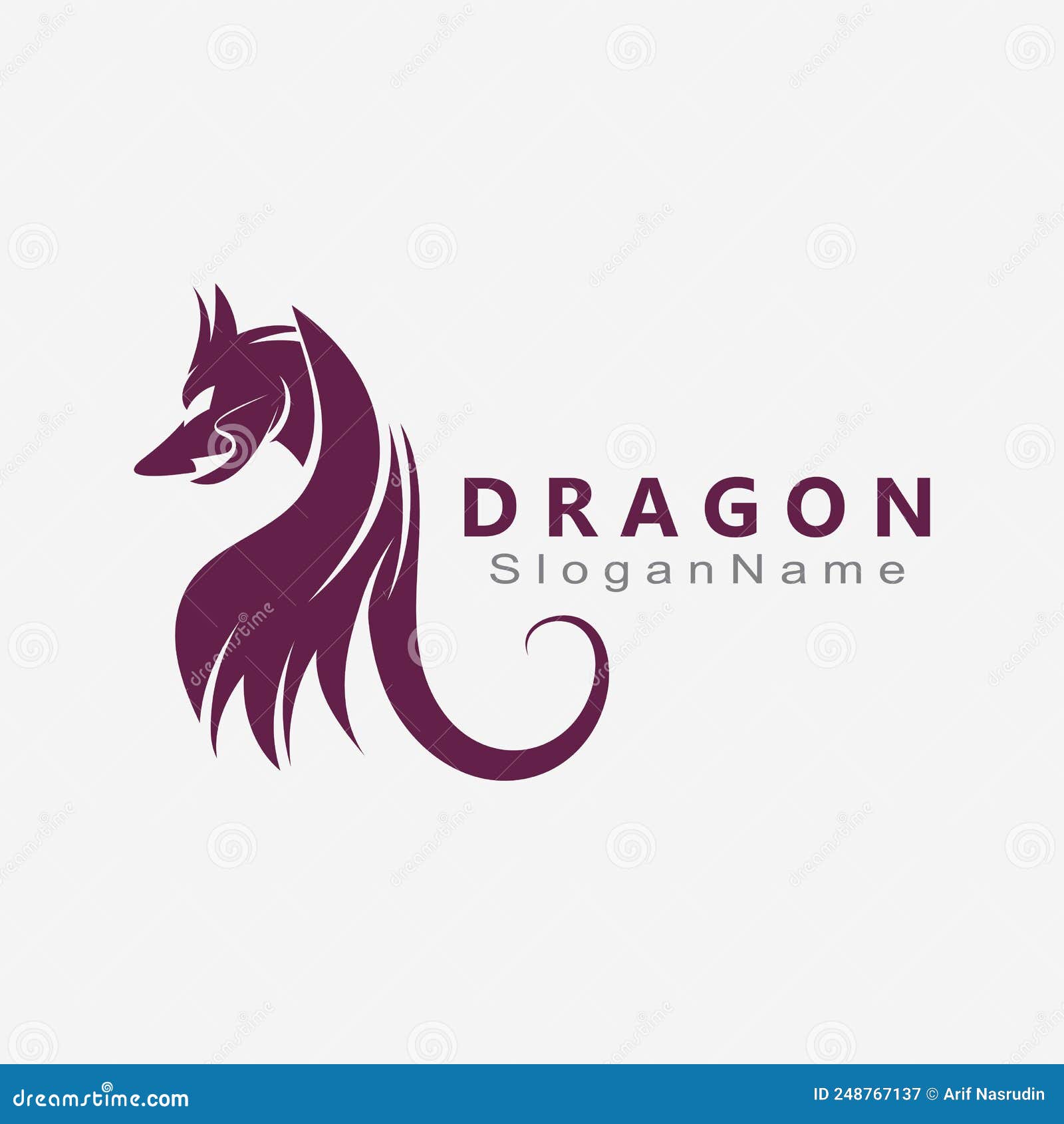Dragon Logo Design Minimalist Unique Vector Template Stock Illustration ...