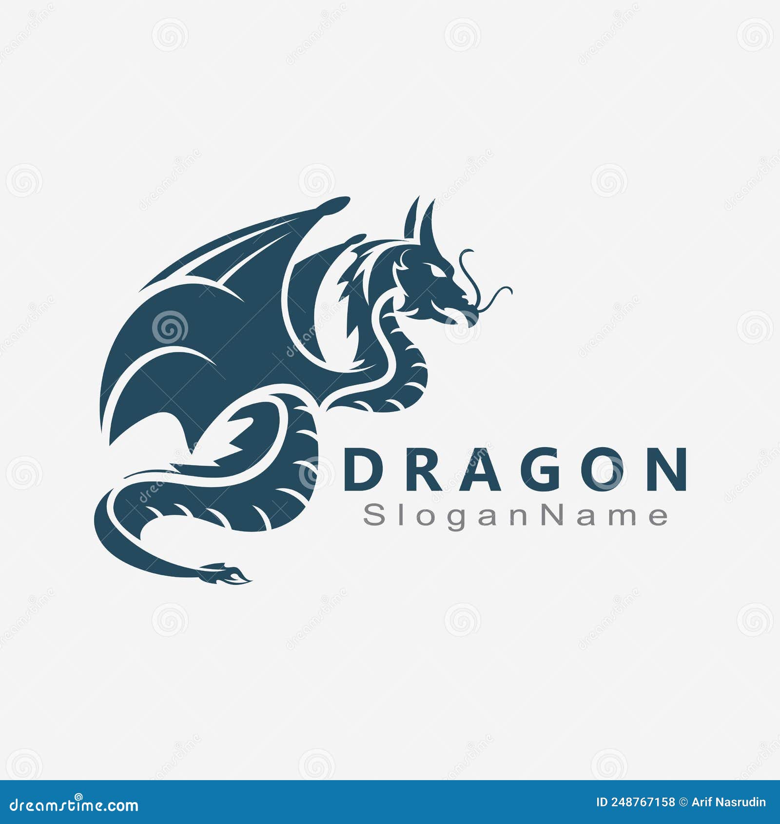 Dragon Logo Design Minimalist Unique Vector Template Stock Illustration ...