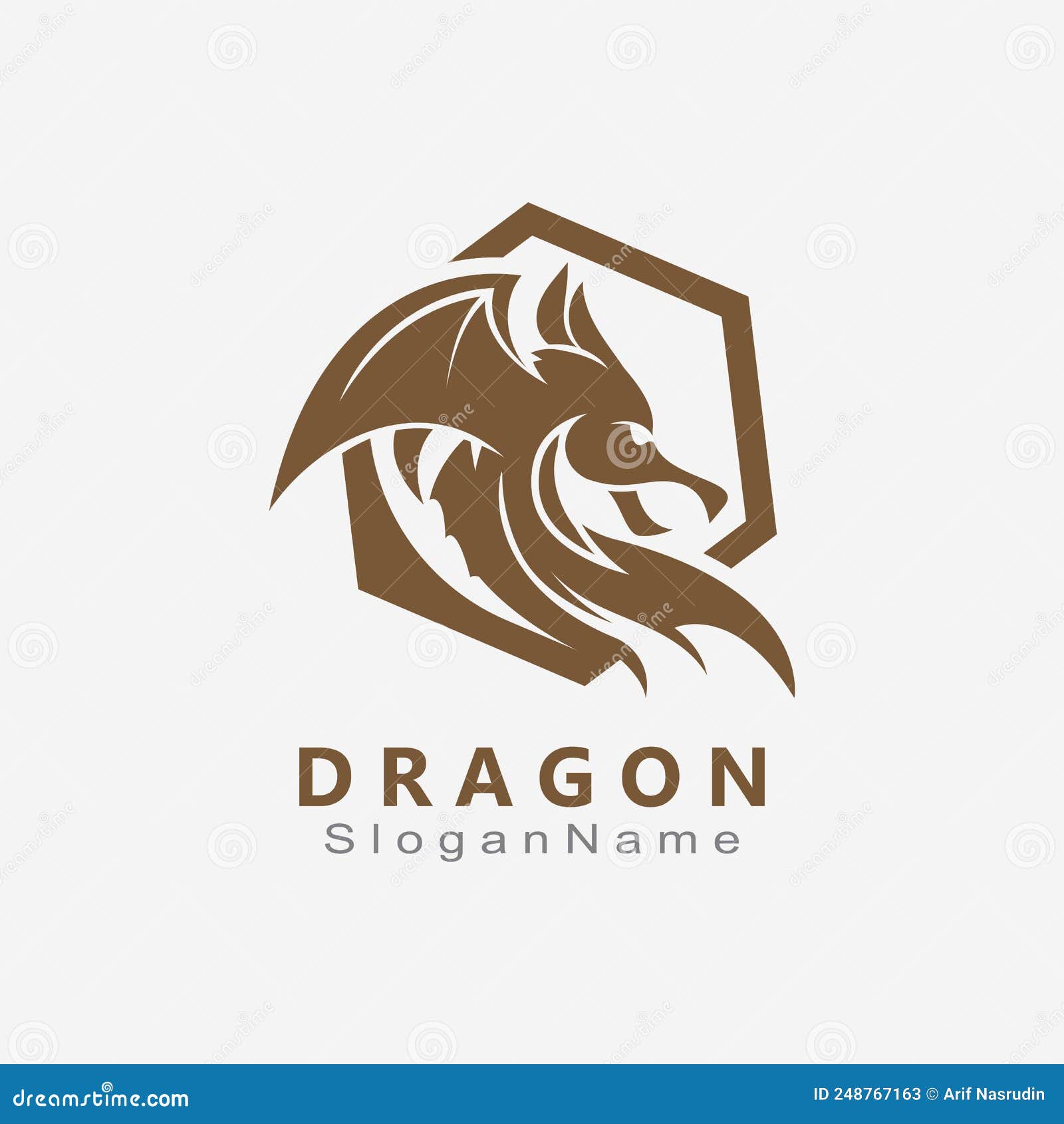 Dragon Logo Design Minimalist Unique Vector Template Stock Illustration ...