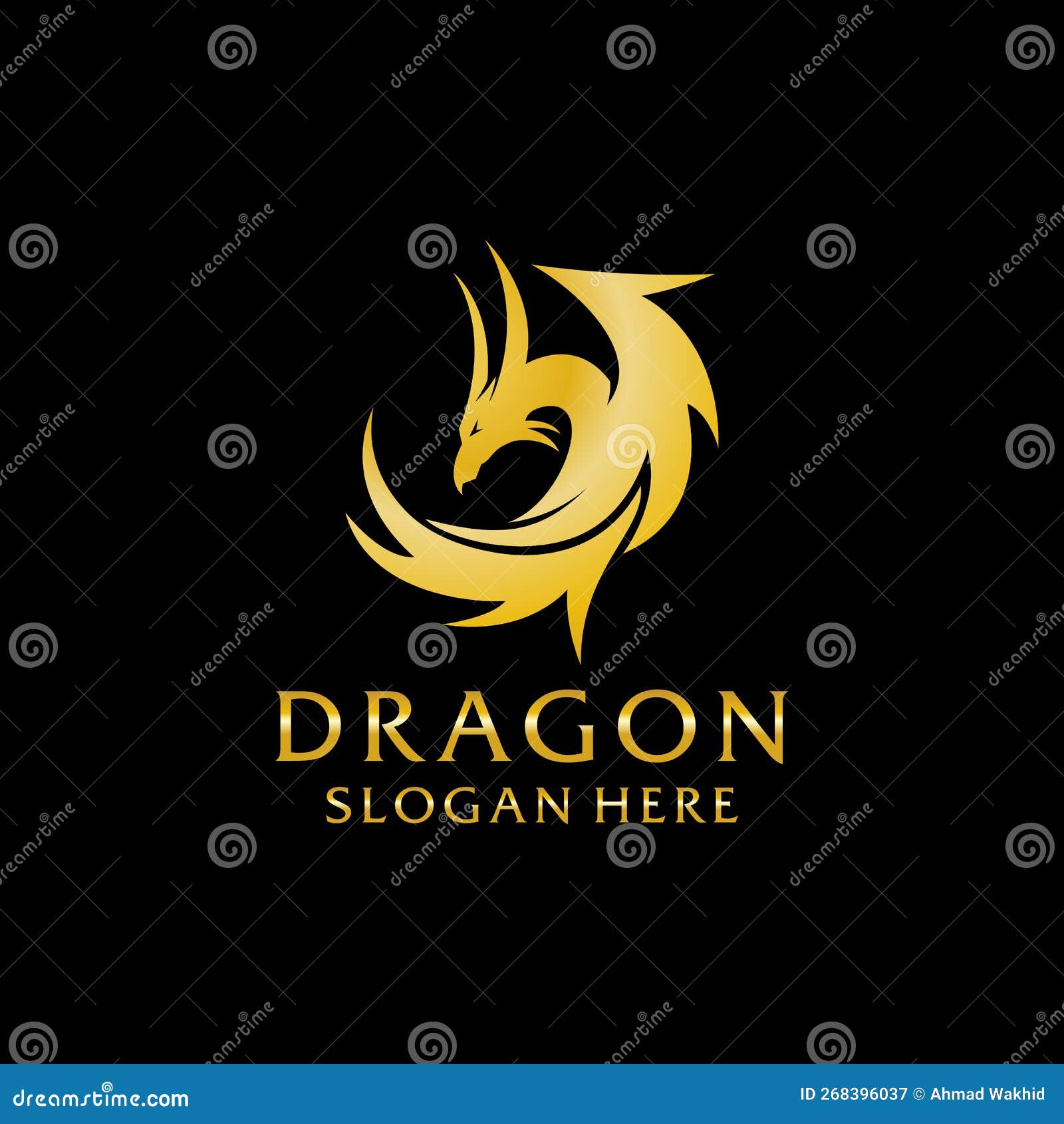 Dragon Logo. Dragon Gold Logo Design Template Stock Illustration ...