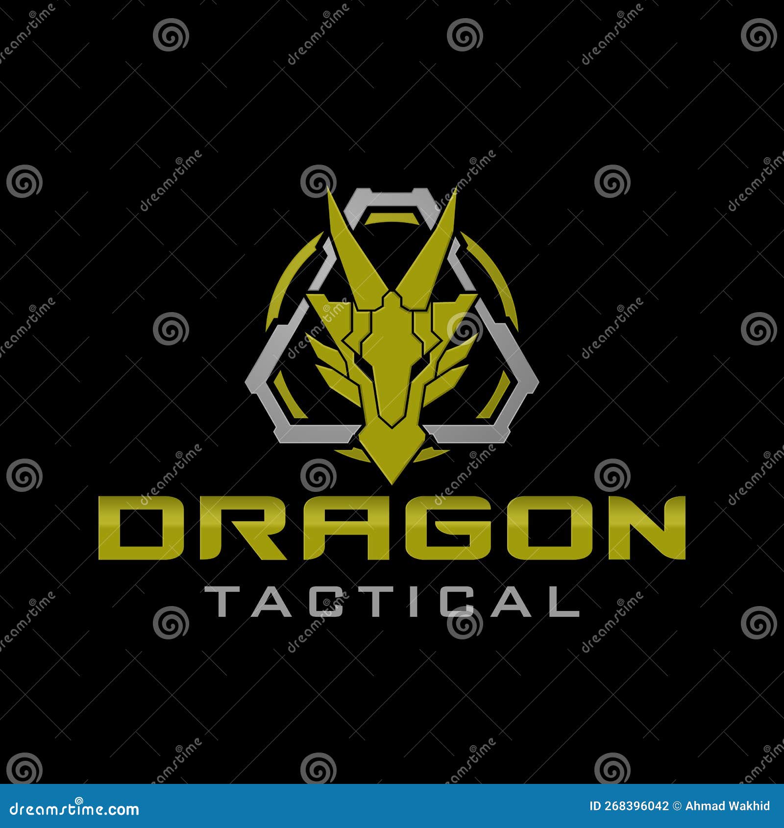 Dragon Logo. Dragon Head Military Tactical Logo Design Illustration ...