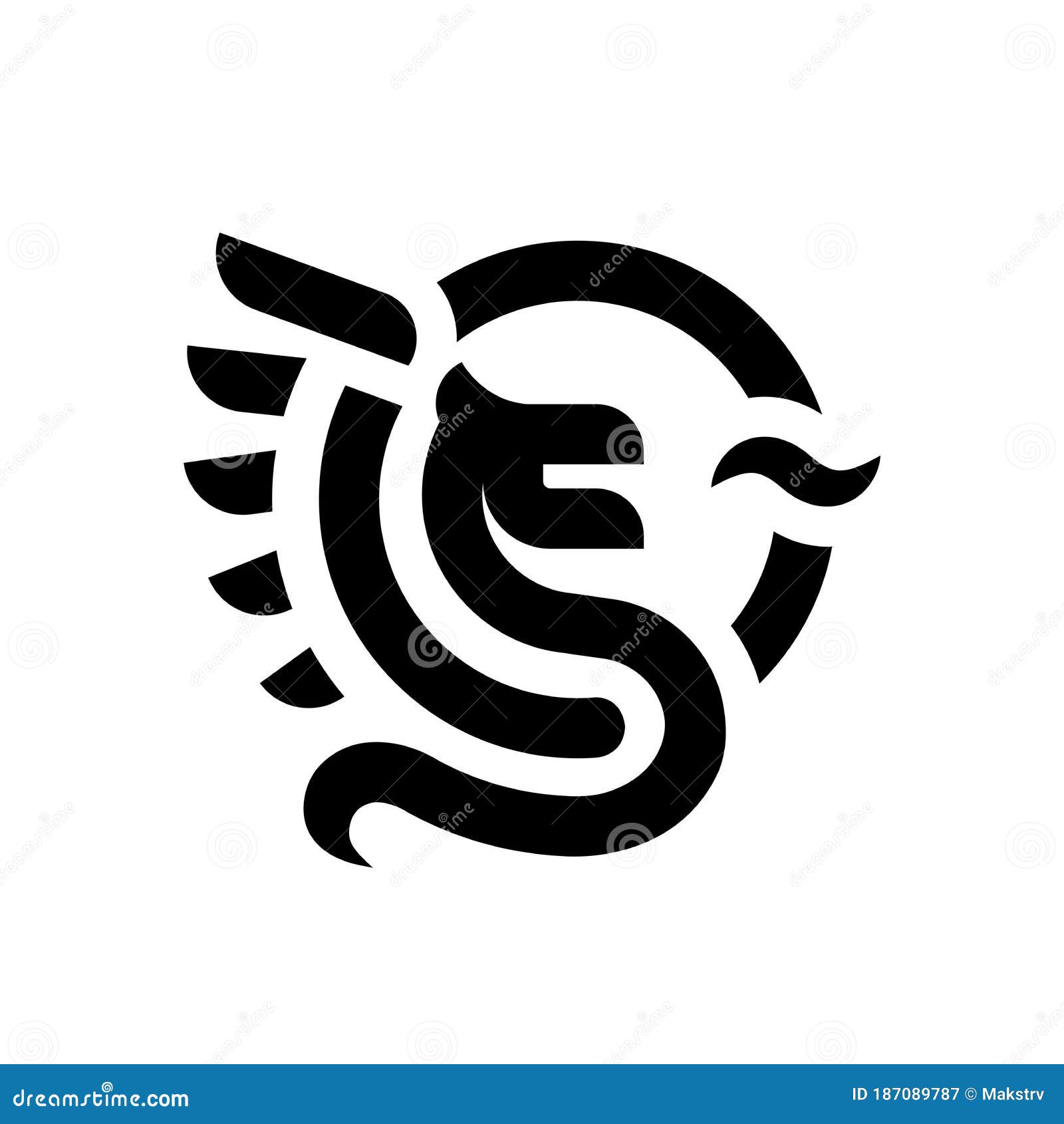 Dragon Logo, Symbol. Design Template. Vector Illustration. Stock Vector ...