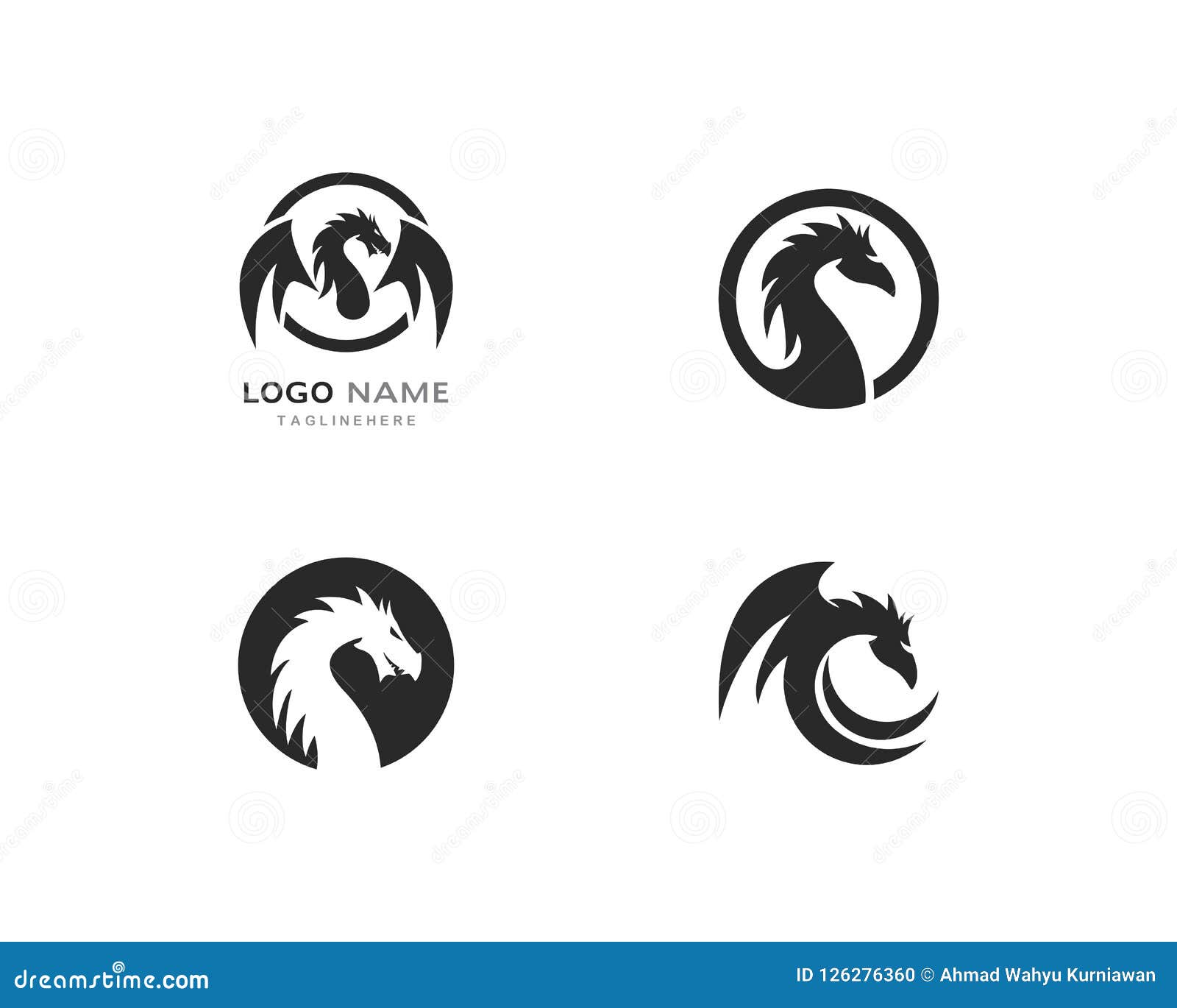 Dragon logo template stock vector. Illustration of symbol - 126276360