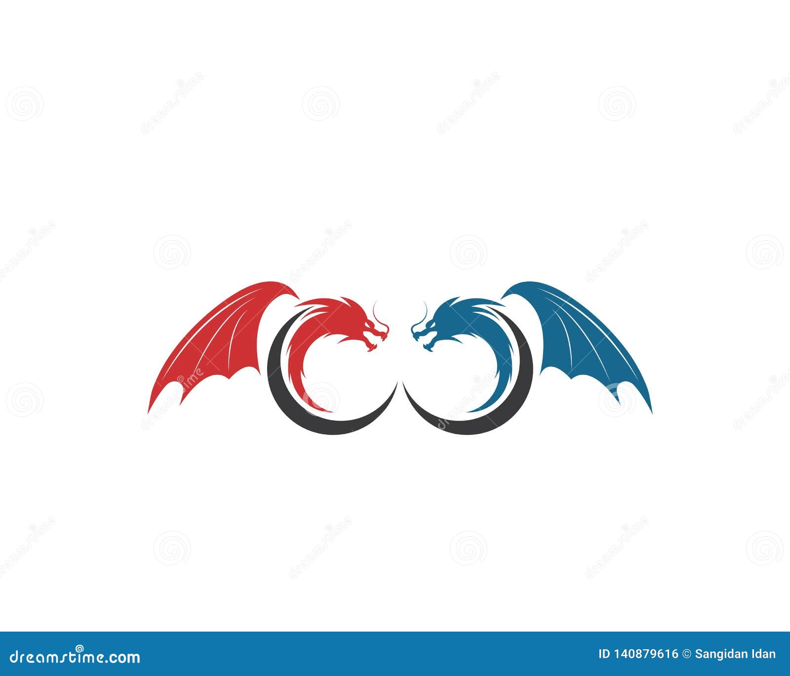 Dragon logo template vecto stock vector. Illustration of logo - 140879616