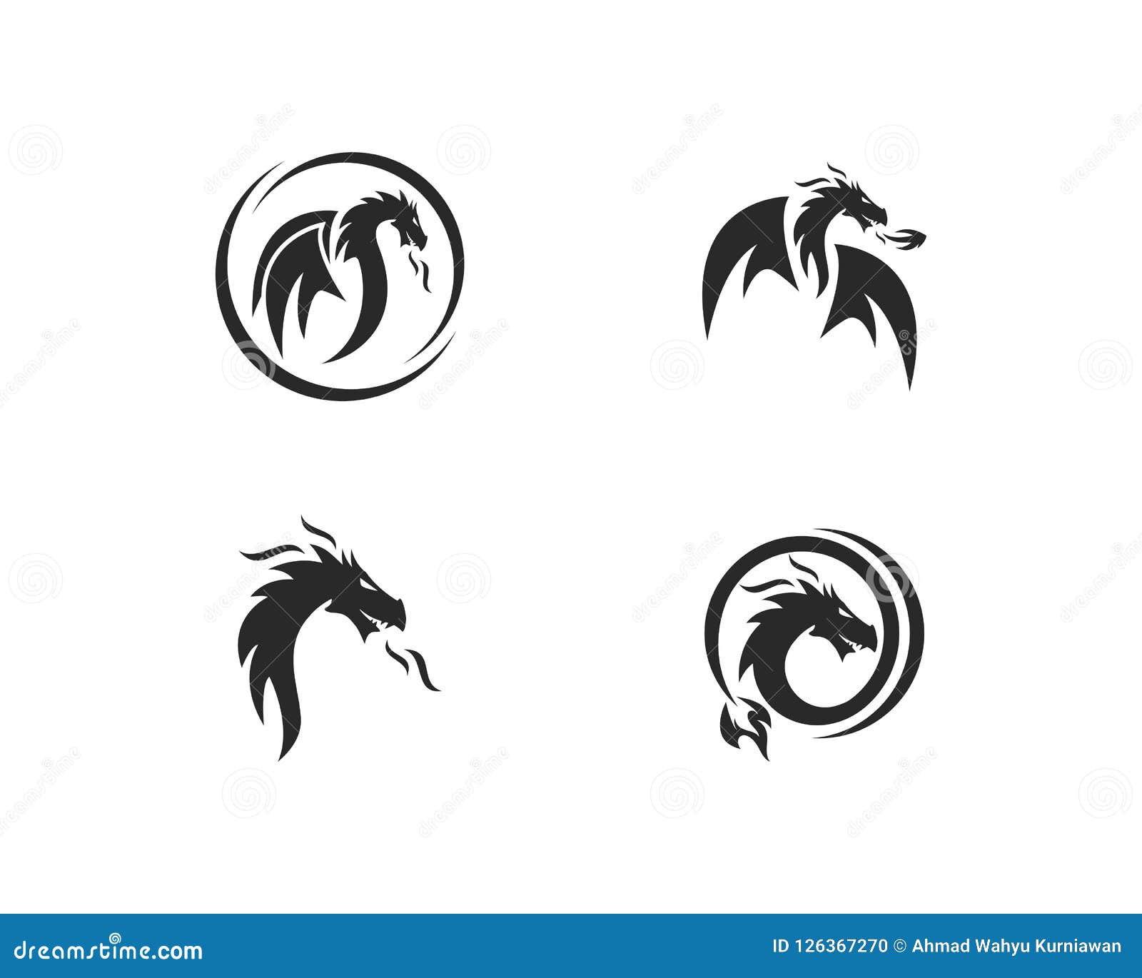 Dragon logo template stock vector. Illustration of icon - 126367270