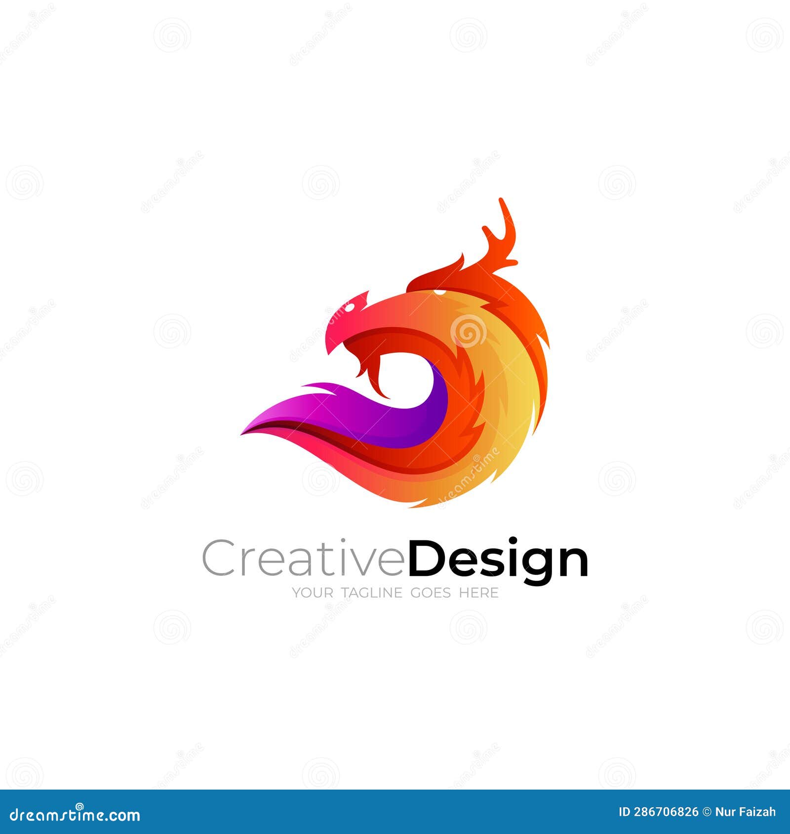 Dragon Logo Vector, 3d Colorful Style, Mythology Icon Stock Vector ...