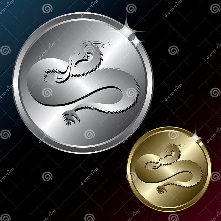 Dragon medallion stock vector. Illustration of design - 28240749