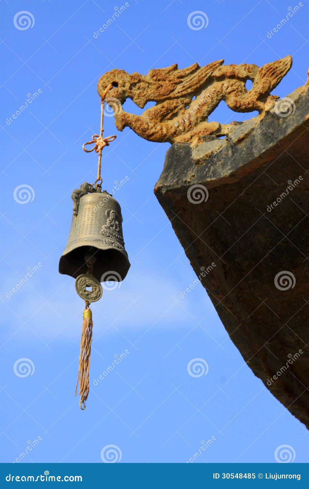 Dragon Modeling and Wind Chimes in the Eaves Stock Image - Image of ...
