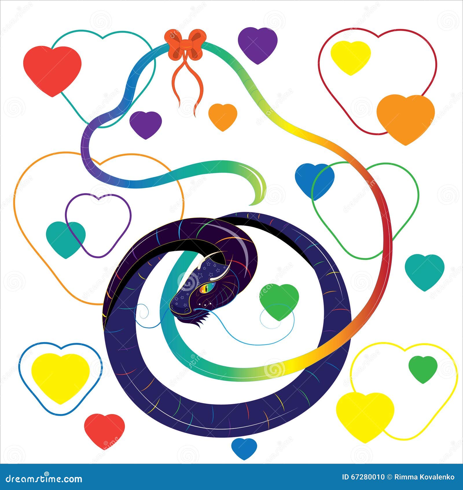 Dragon with Multi-colored Strips. Stock Vector - Illustration of ...