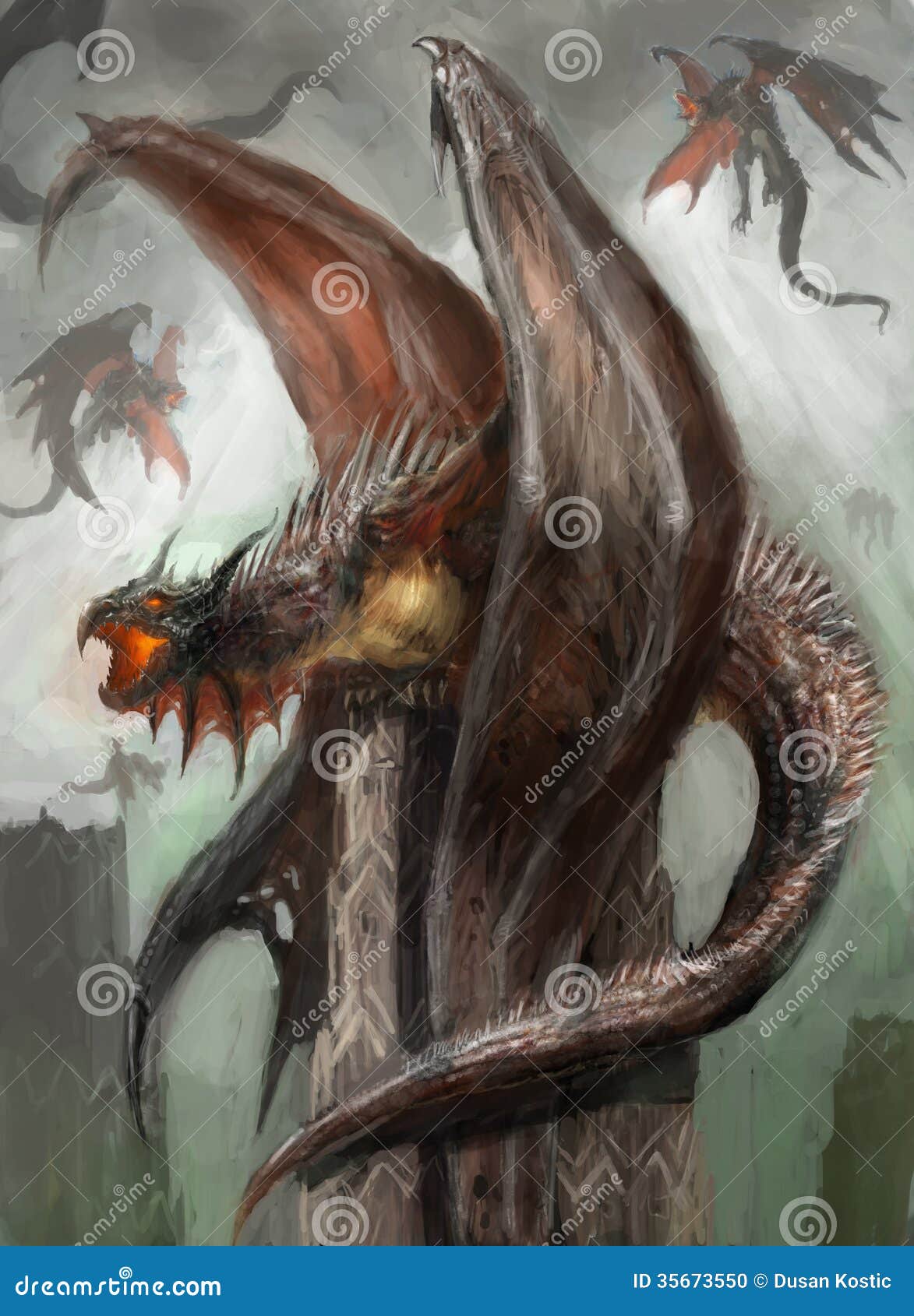 Dragon nest stock illustration. Illustration of animal - 35673550