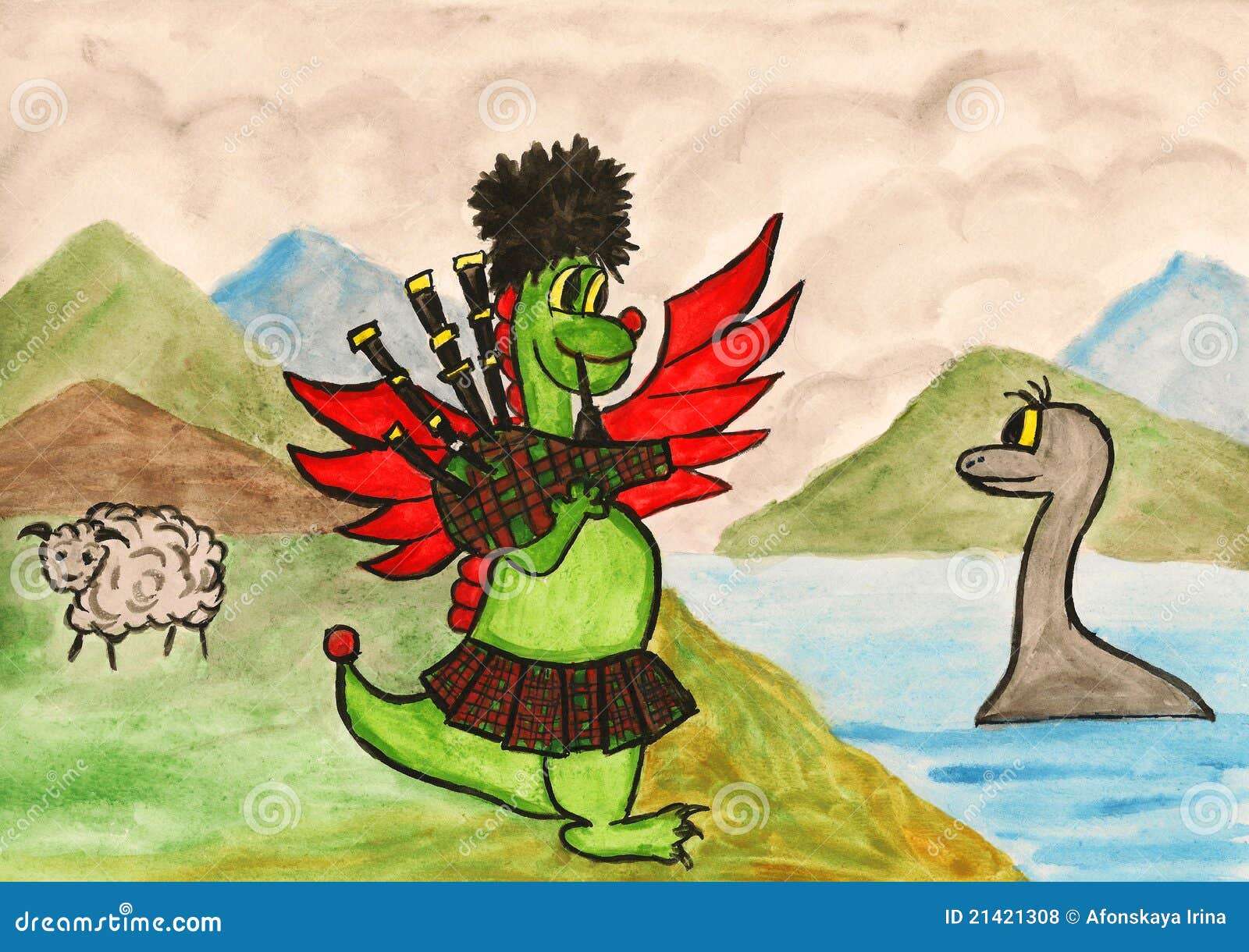 Dragon New Year Comes To Scotland Stock Illustration - Illustration of ...