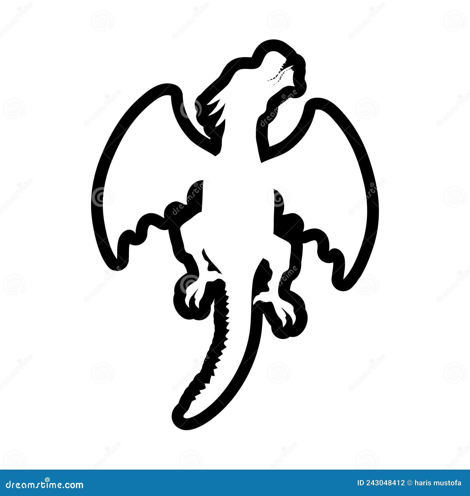 Dragon Outline Icon Silhouette Design Template Vector Stock Vector ...