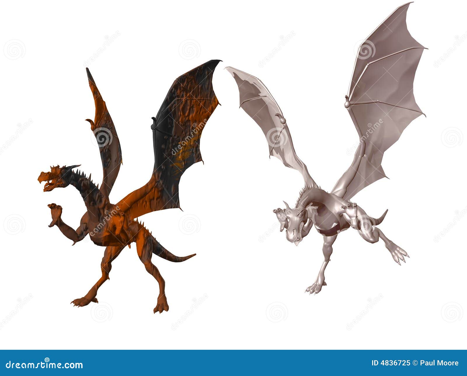 Dragon Pair stock illustration. Illustration of flight - 4836725