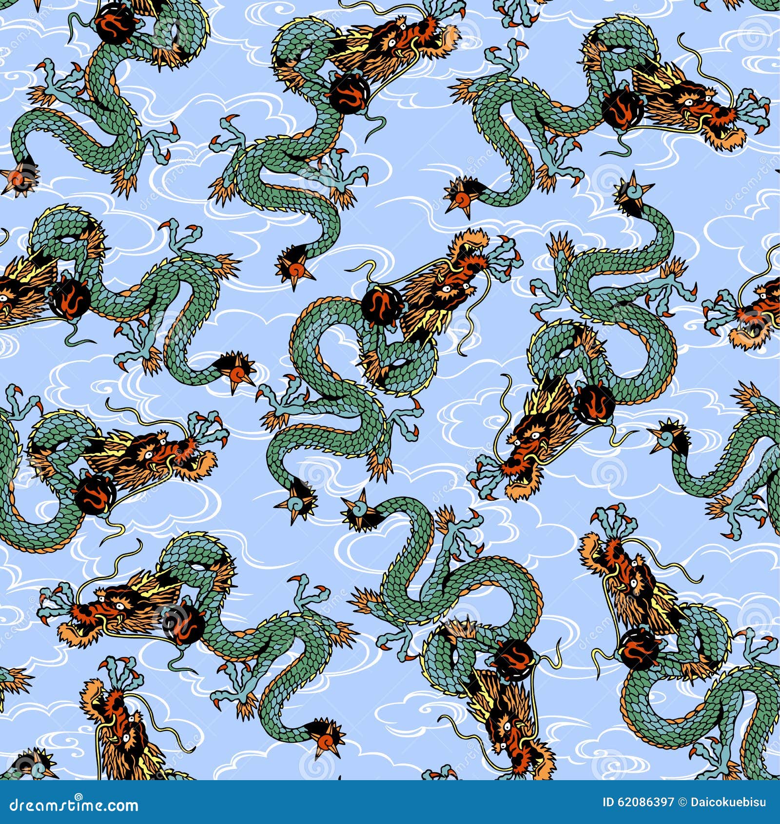 Dragon pattern stock illustration. Illustration of power - 62086397