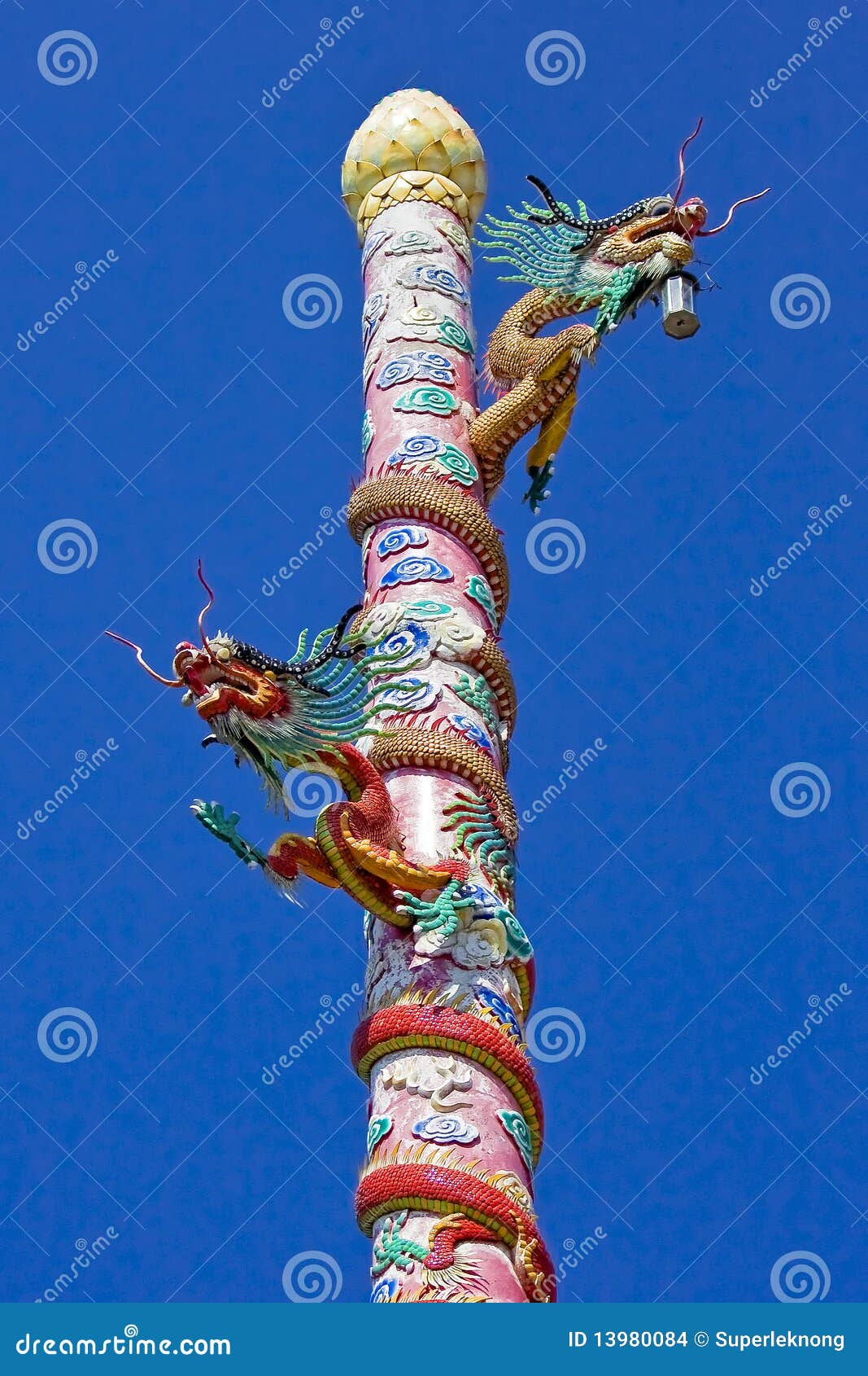 Dragon Pole stock photo. Image of colors, chinese, town - 13980084
