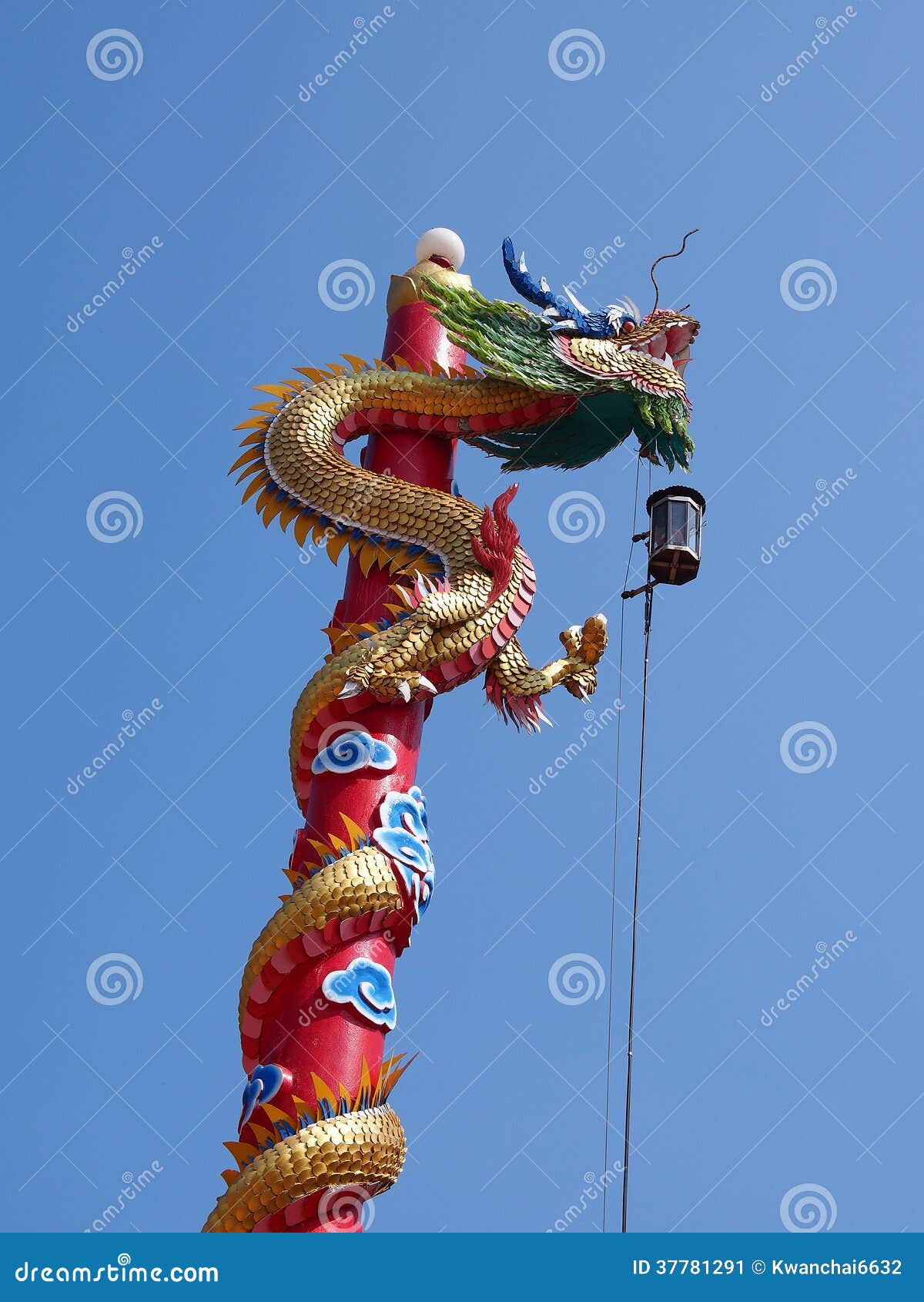 Dragon pole stock image. Image of architecture, ancient - 37781291