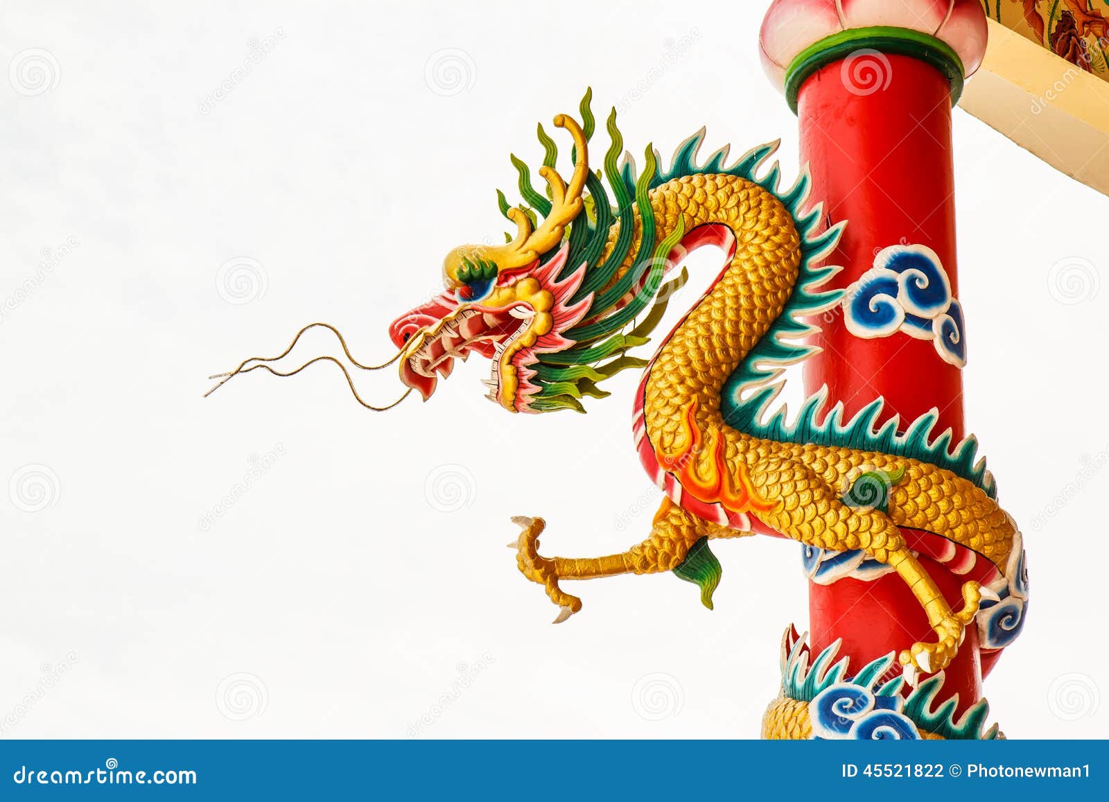 Dragon on pole stock photo. Image of traditional, oriental - 45521822