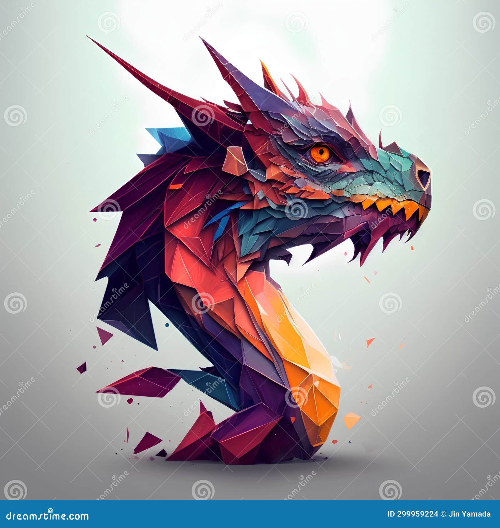 Dragon Polygonal Illustration, Low Poly Style, Vector Eps10 Stock ...