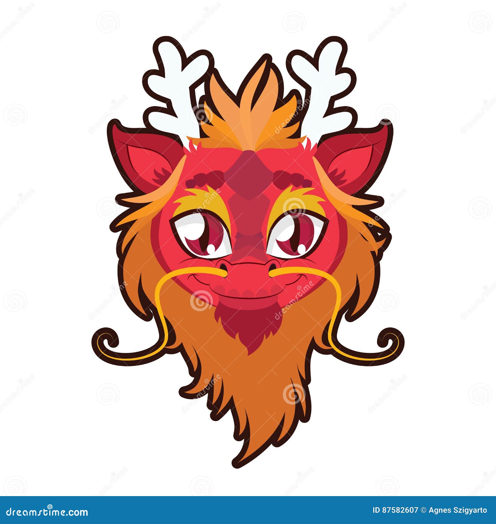 Dragon Portrait Illustration Stock Vector - Illustration of asian ...