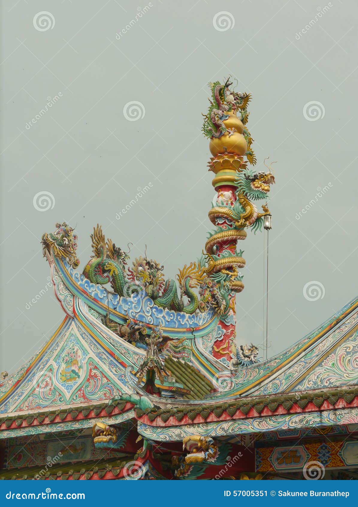 Dragon Post stock image. Image of wooden, dragon, colored - 57005351