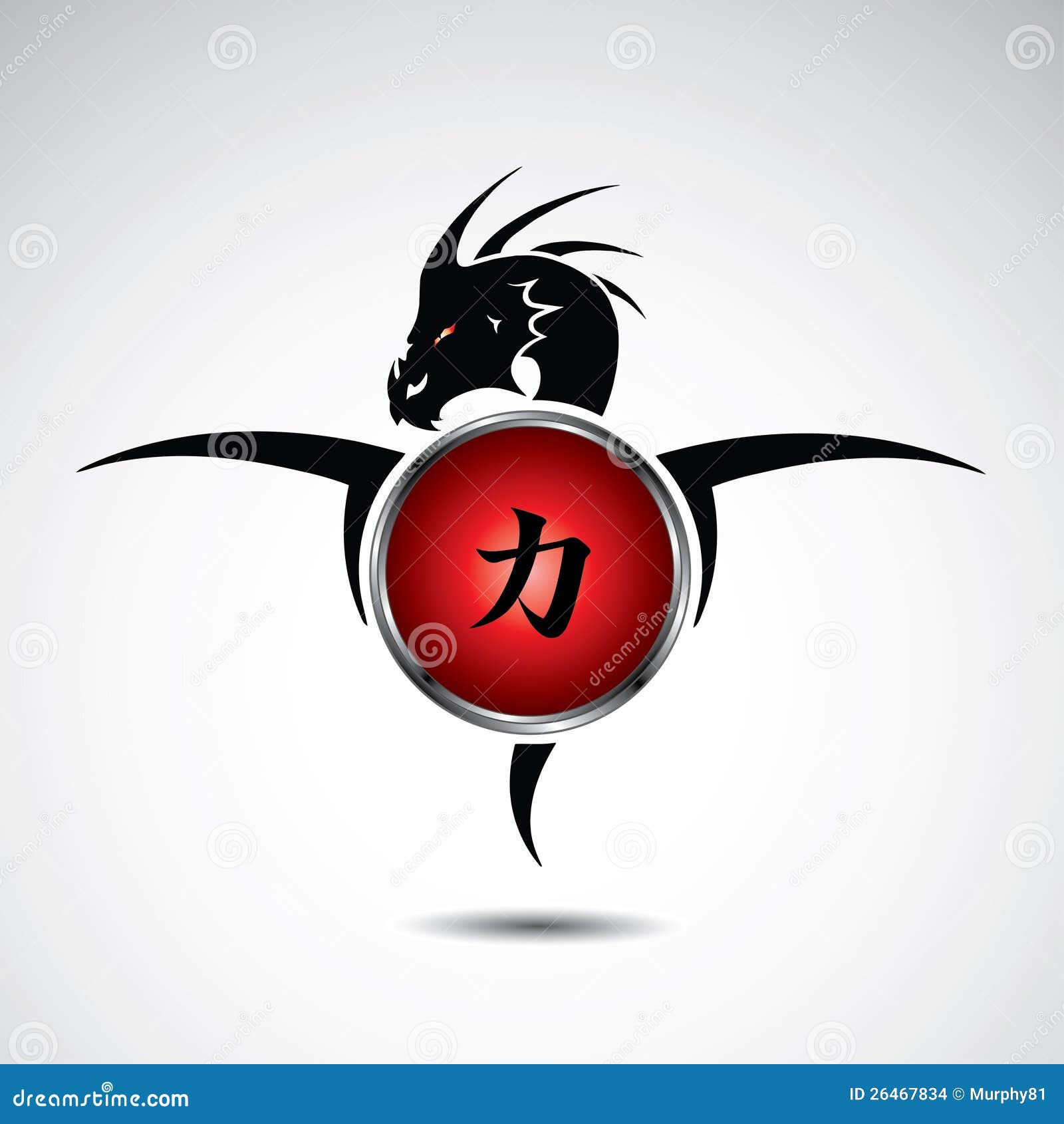 Dragon power stock vector. Illustration of design, sign - 26467834
