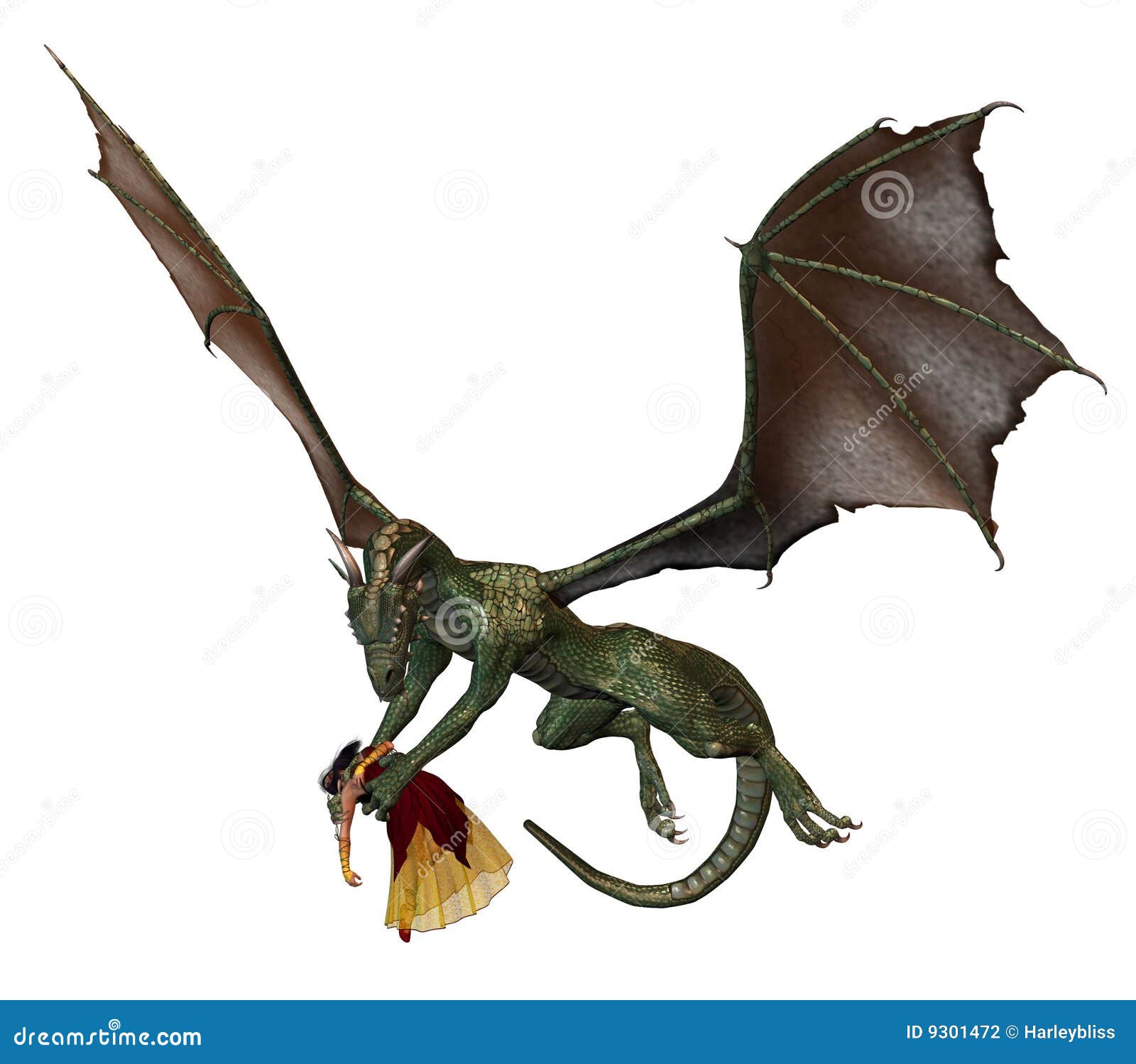 Dragon Princess stock illustration. Illustration of ribbons - 9301472