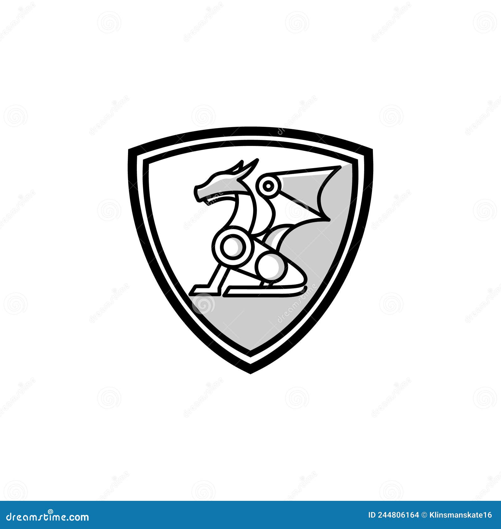 Dragon Protect Minimal Logo Design Template Stock Vector - Illustration ...