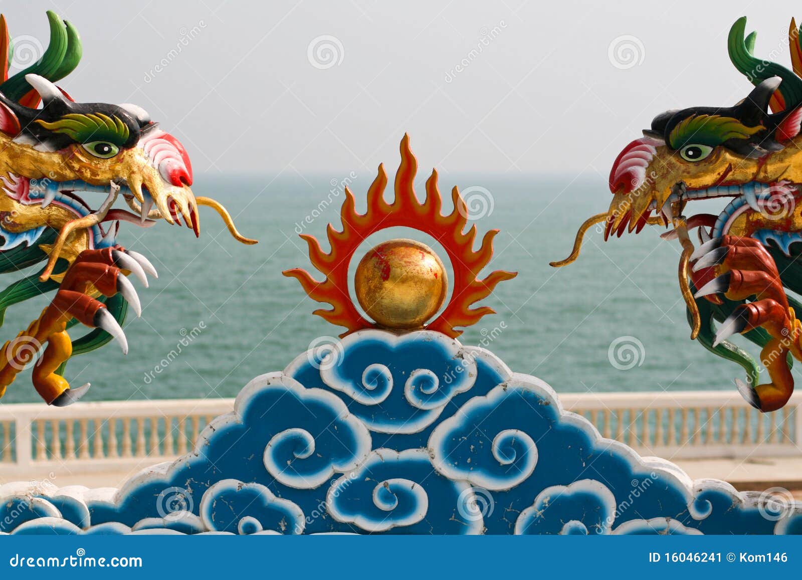 Dragon protect sun stock image. Image of dragon, ancient - 16046241