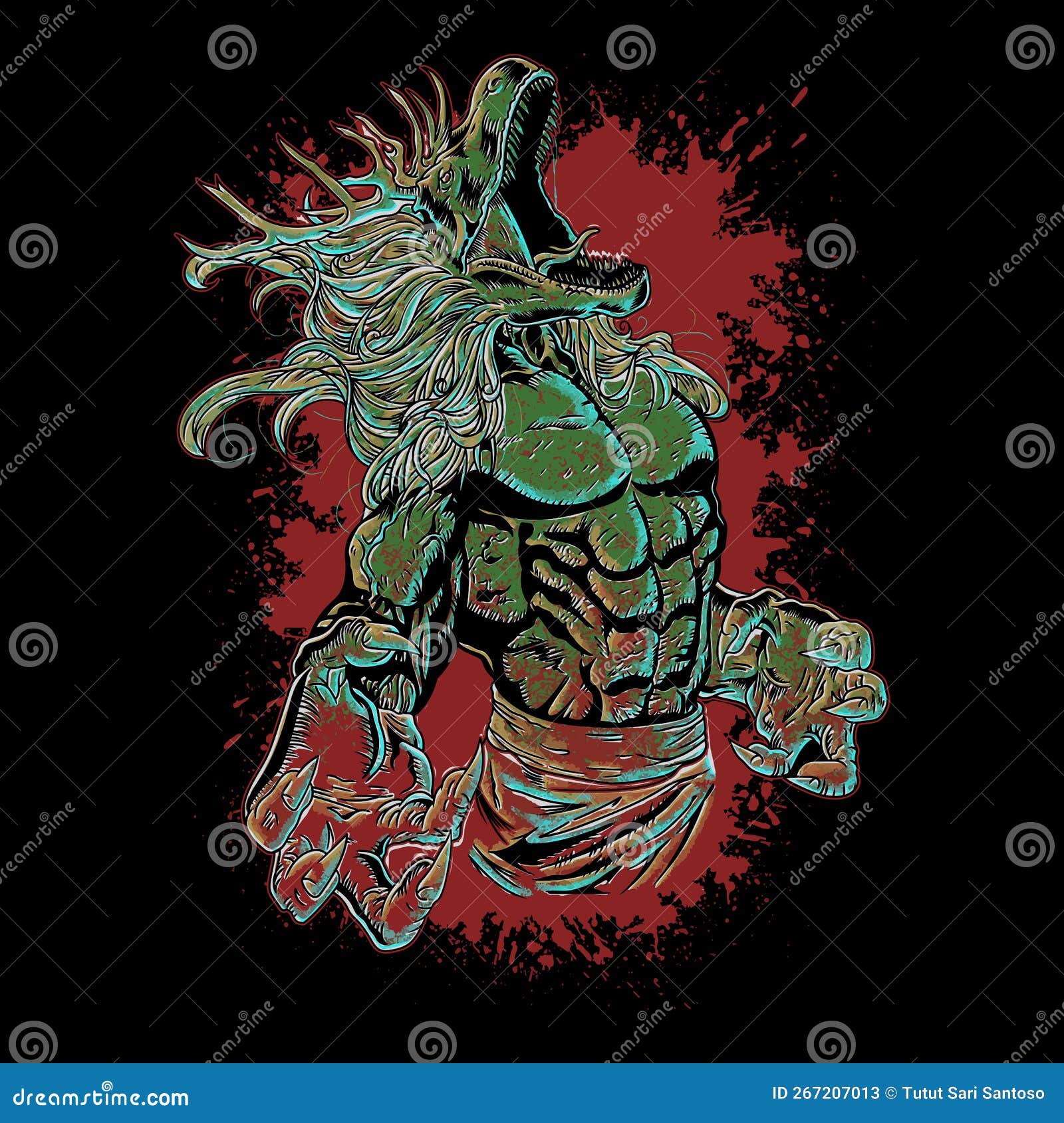 Dragon Rage Side View Silhouette Vector Illustration | CartoonDealer ...