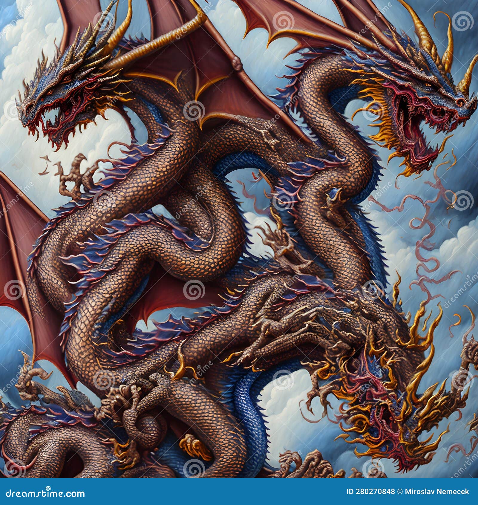 Dragon of Rain, Generative AI Illustration Stock Illustration ...