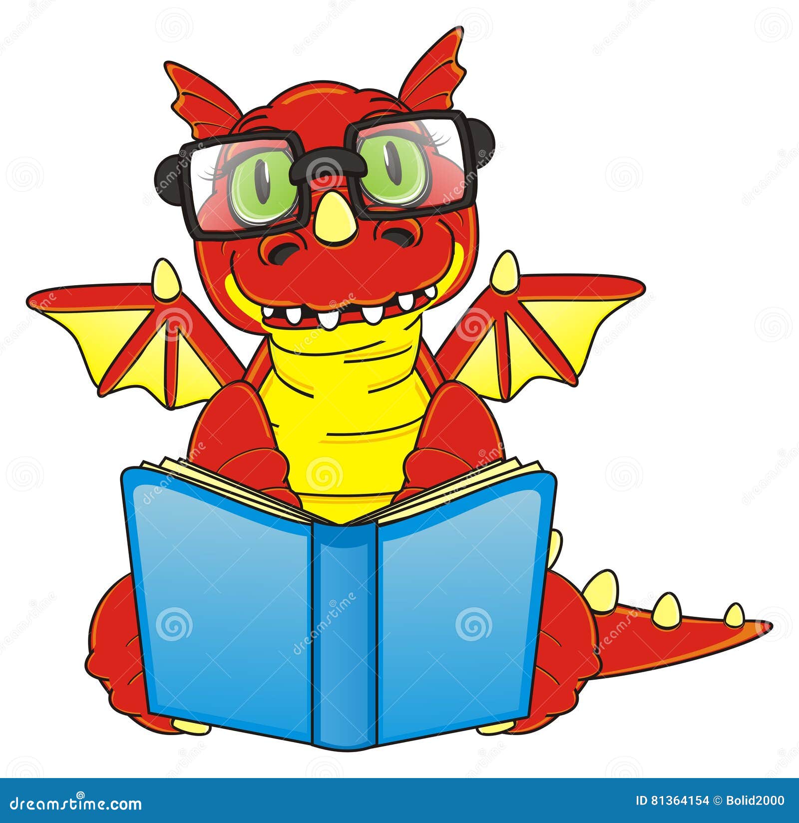 Dragon read a book stock illustration. Illustration of china - 81364154
