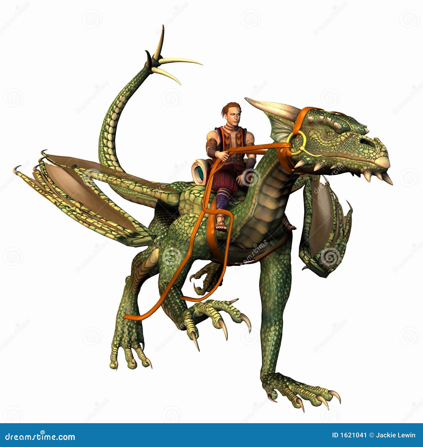 Dragon And Rider Running Stock Image - Image: 1621041