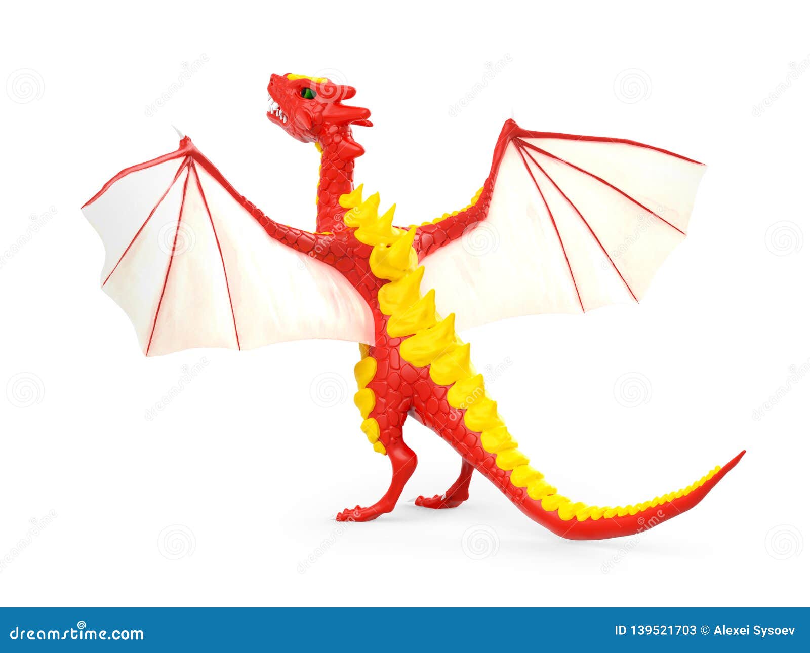 Dragon risen 3d back stock illustration. Illustration of risen - 139521703