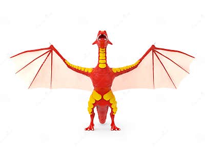 Dragon risen 3d front view stock illustration. Illustration of ...