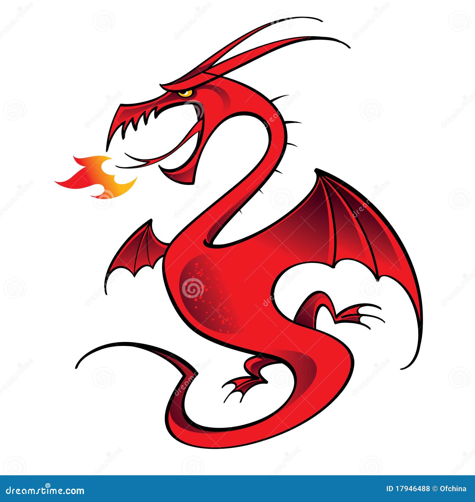 Dragon rouge illustration de vecteur. Illustration du rouge - 17946488