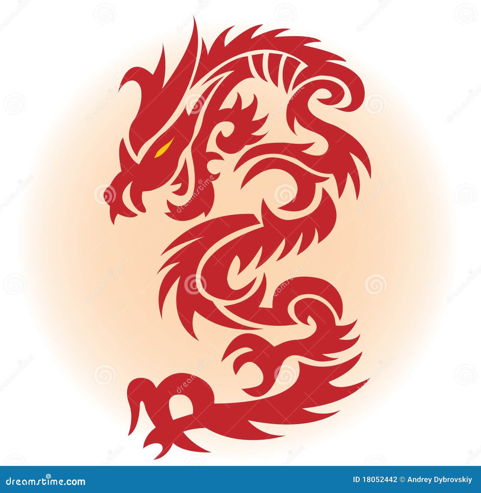 Dragon rouge illustration de vecteur. Illustration du porcelaine - 18052442