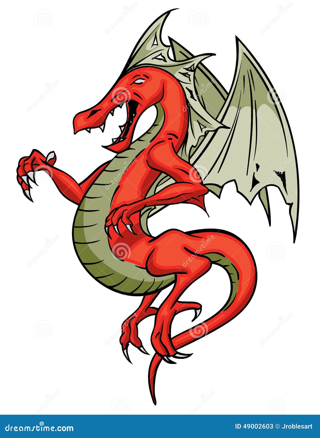 Dragon rouge illustration de vecteur. Illustration du mascotte - 49002603