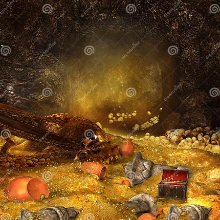 Dragon s cave stock illustration. Illustration of gold - 20599661