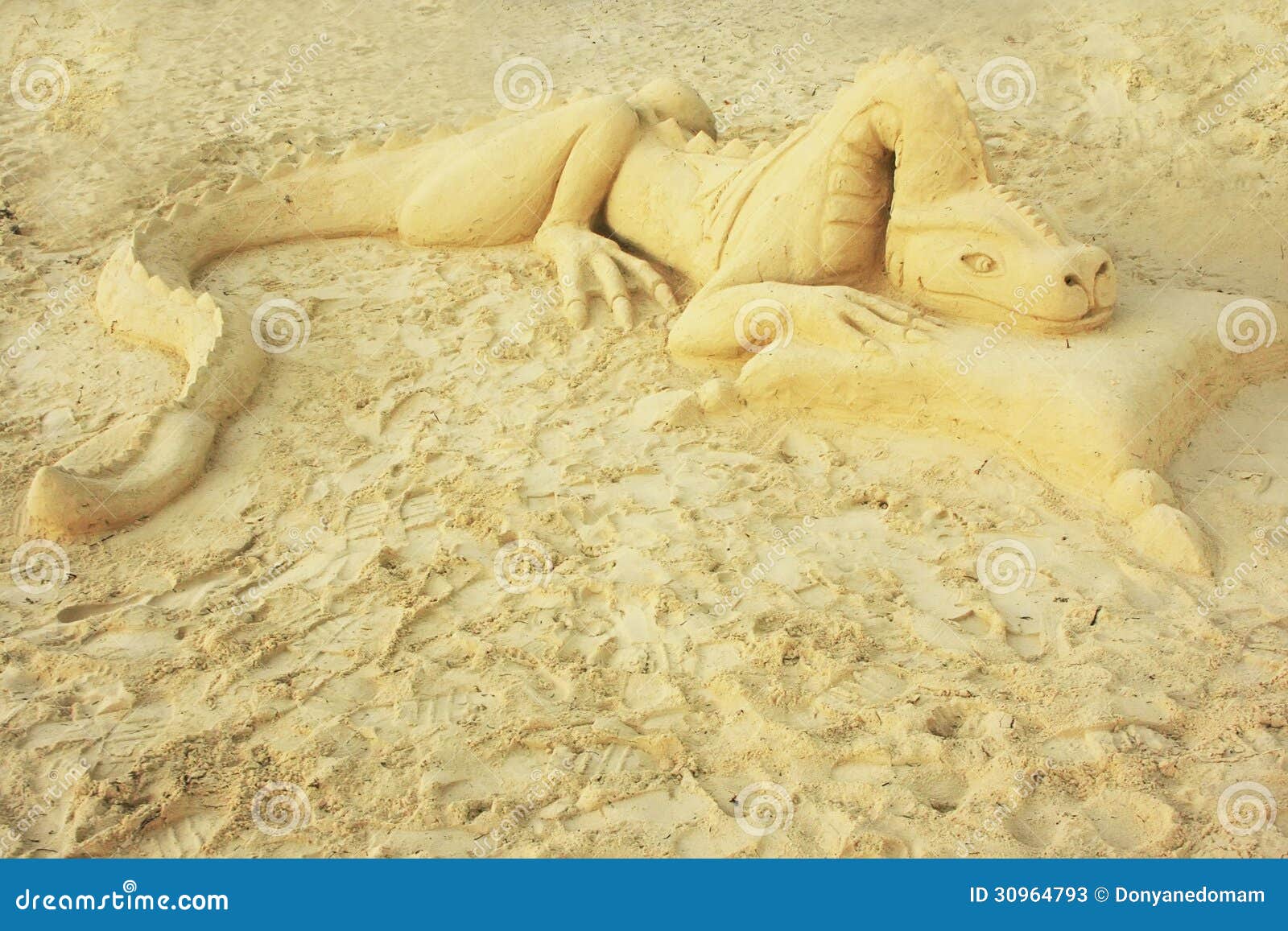 Dragon Sand Sculpture on a Beach Stock Image - Image of sandy ...
