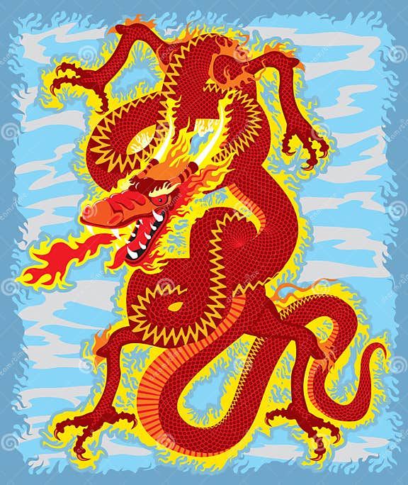 Dragon scene stock vector. Illustration of pattern, evil - 15608003
