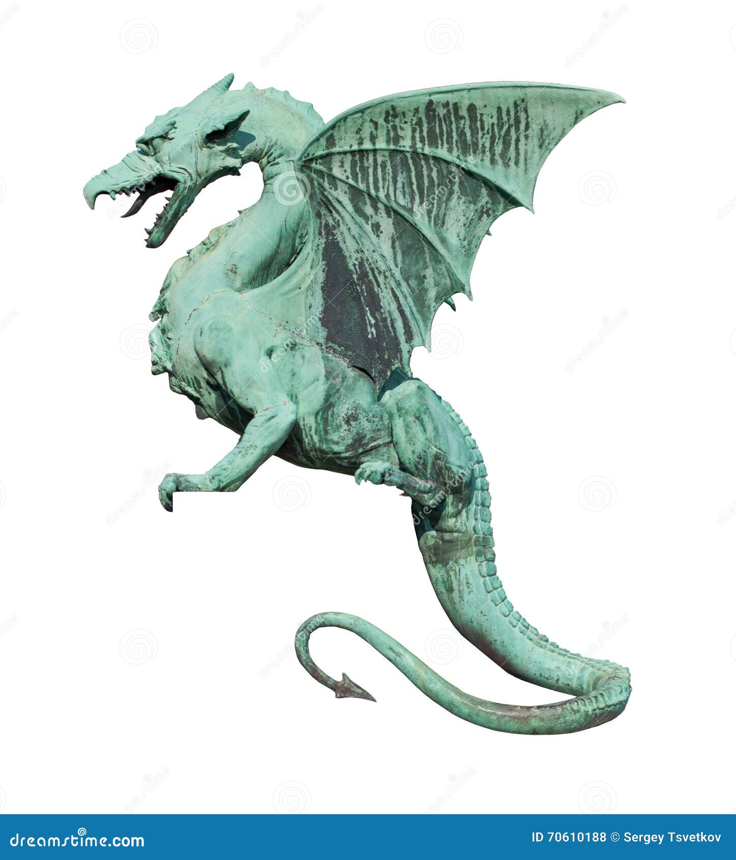 Dragon Sculpture Side View on White Stock Photo - Image of sculpture ...