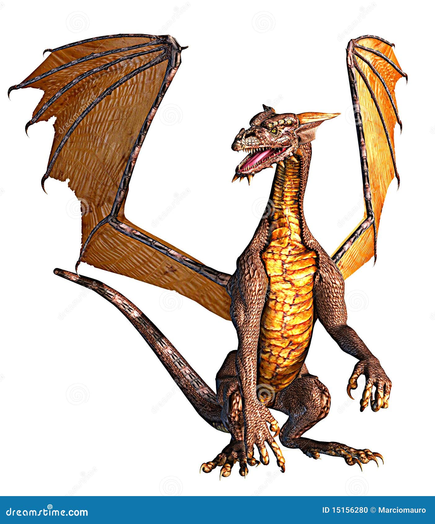 Dragon seated stock illustration. Illustration of prey - 15156280
