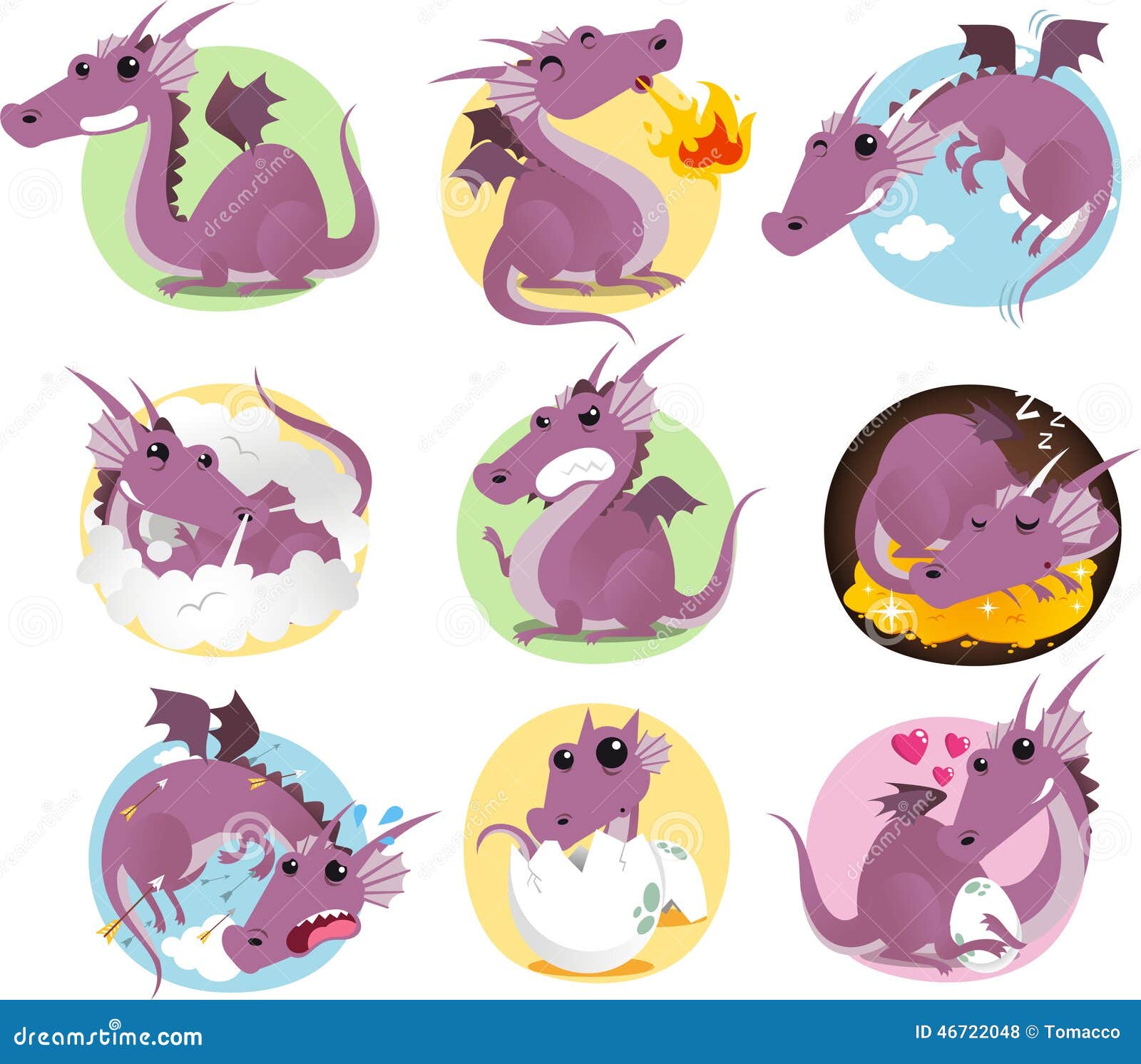Dragon set stock illustration. Illustration of spotted - 46722048