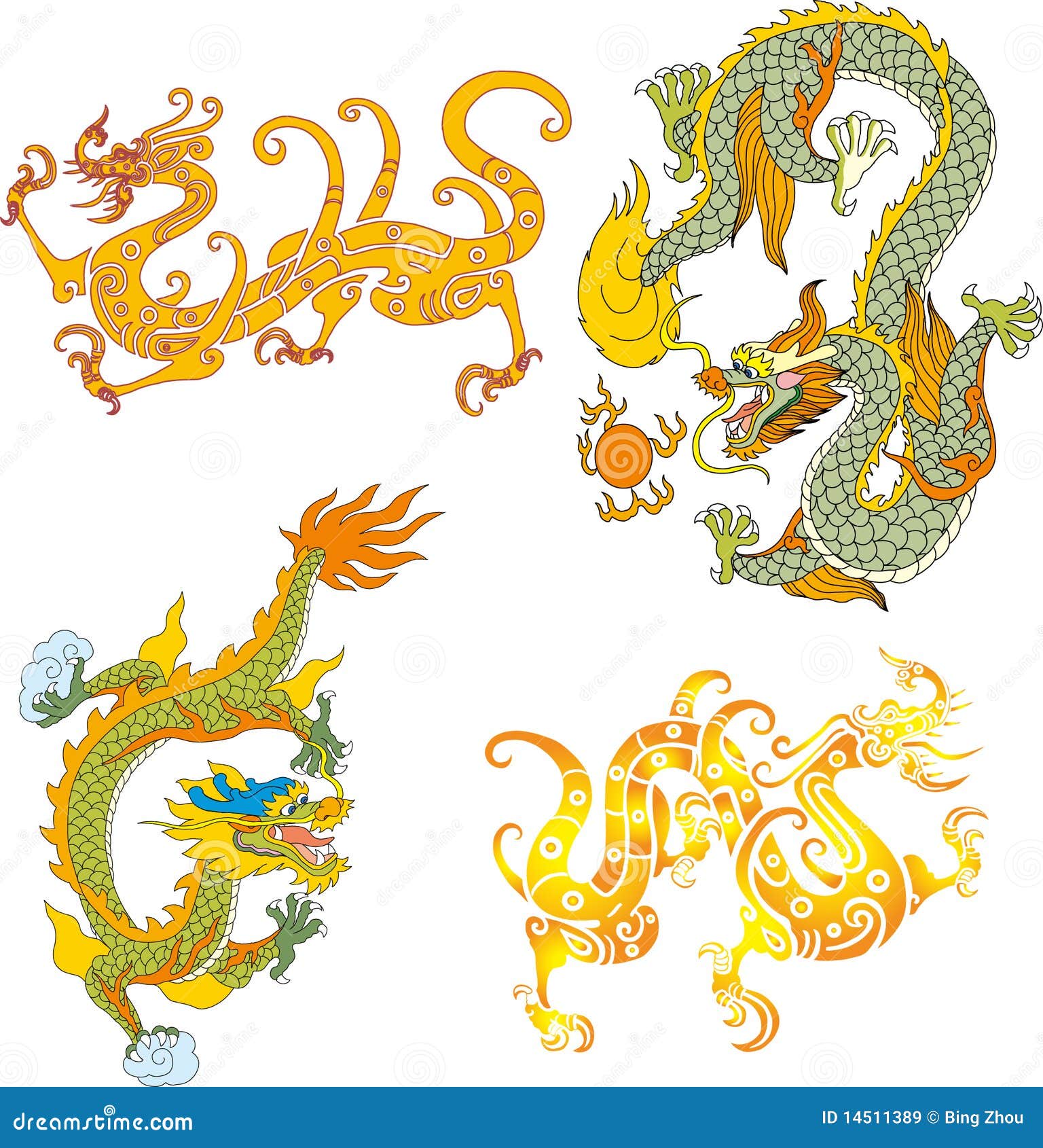 Dragon set fourteen stock illustration. Illustration of power - 14511389