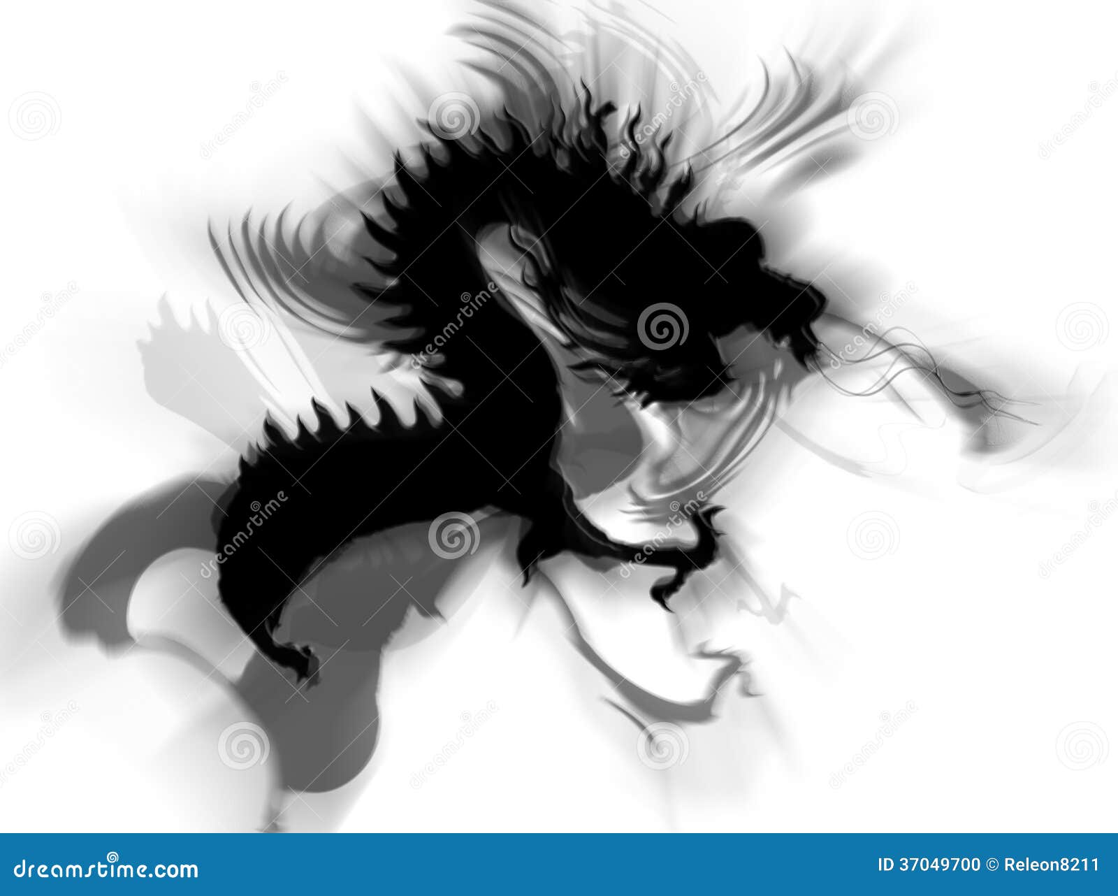 Dragon shadow stock illustration. Illustration of power - 37049700