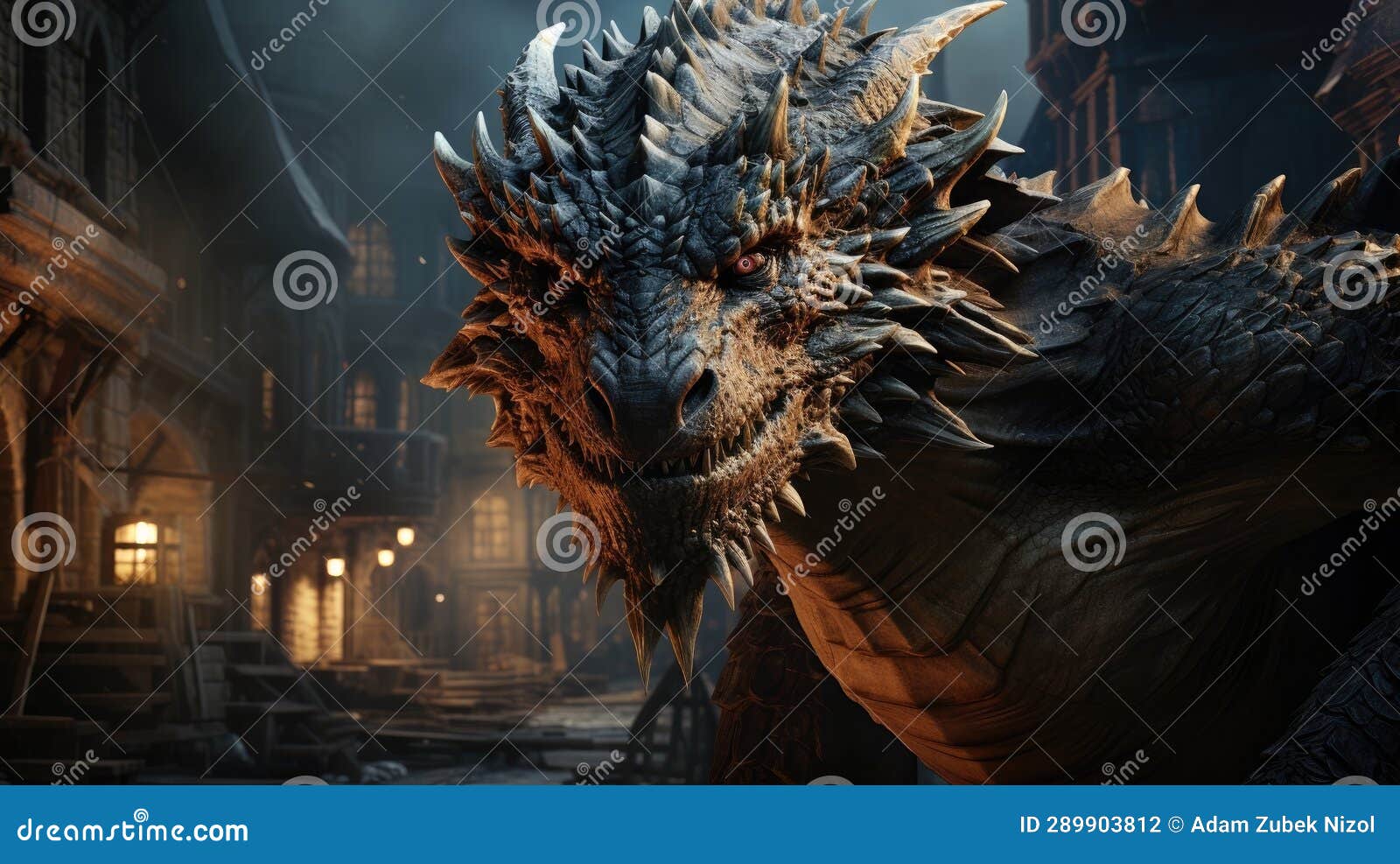 A dragon with sharp spikes stock illustration. Illustration of sharp ...