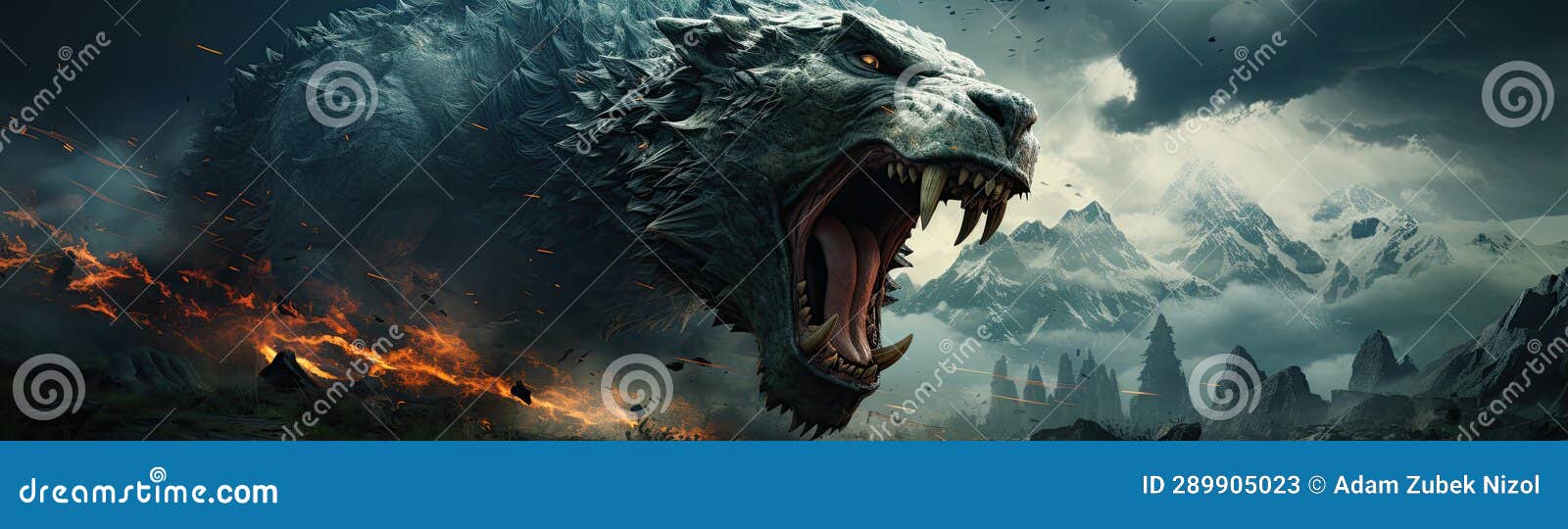 A Dragon with Sharp Teeth and Sharp Teeth Stock Illustration ...